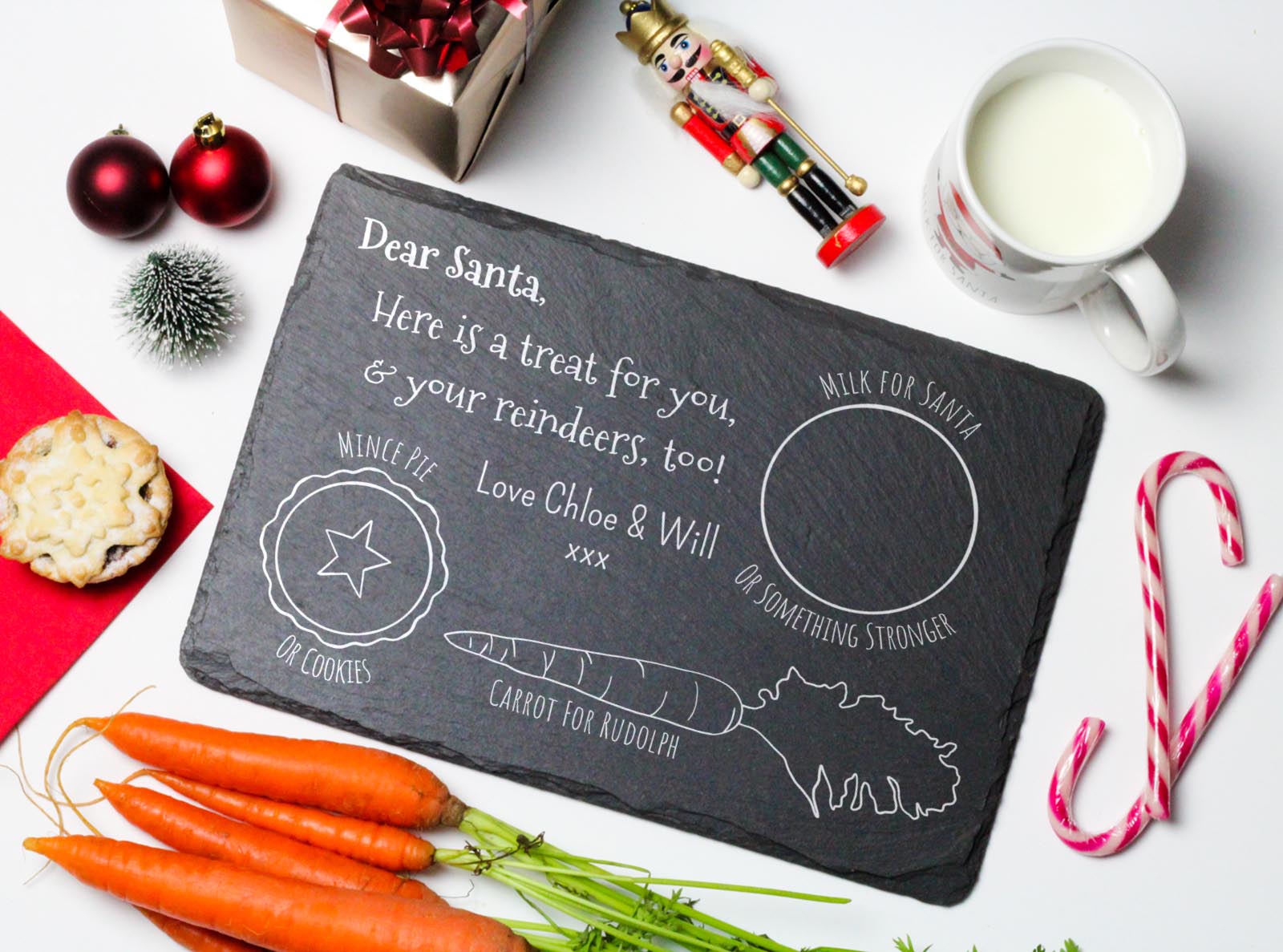 Personalised Santa Platter Treat Board | Welsh Slate | Slate House