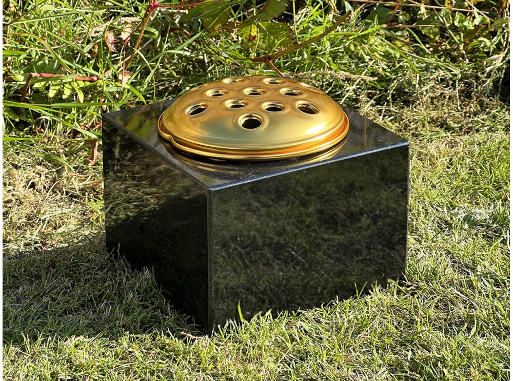 Small Granite Grave Vase | 150 X 150 X 100MM | 6" X 6" X 4"