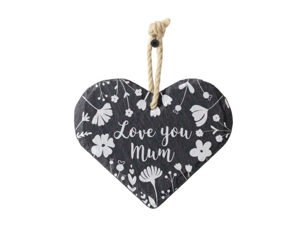 Slate Hanging Signs : Love You Mum Slate Heart | Mother's Day Gift ...