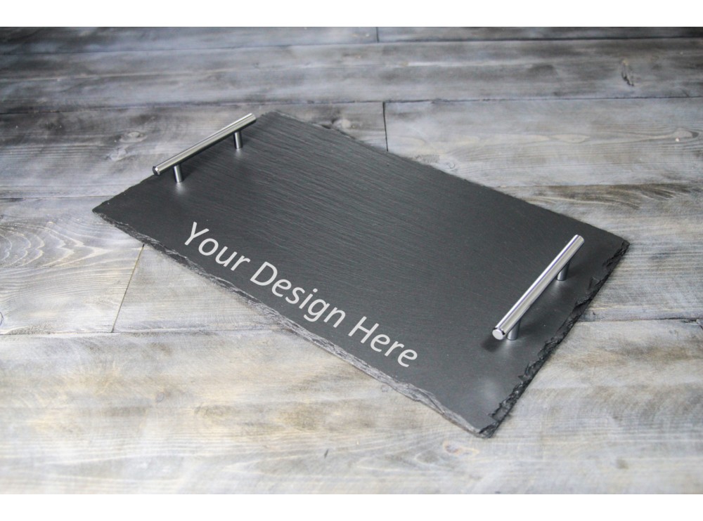Welsh slate serving trey with chrome handles | Slate House