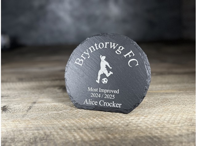 Football Trophies : Welsh Slate football trophy medium